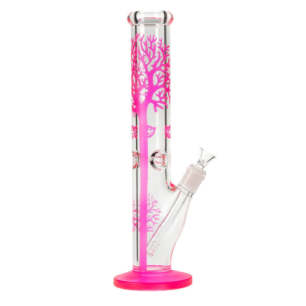 Tree of Life – 14" Neon Straight Tube Bong | Smoking Outlet