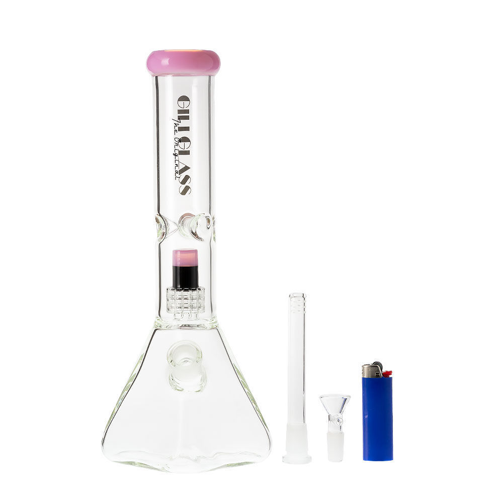Gili Glass – 13" Square Base Matrix Beaker Bong | Smoking Outlet