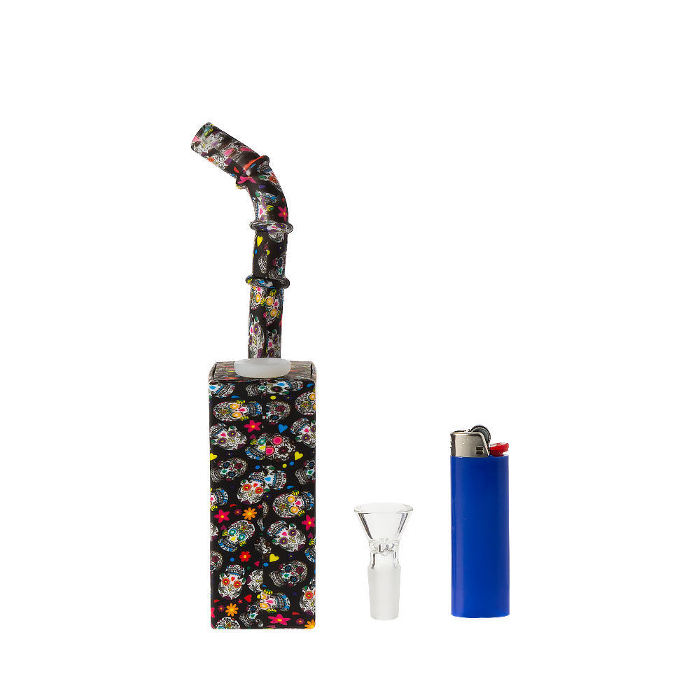 The Calavera Skulls – Silicone Juice Box Bong | Smoking Outlet