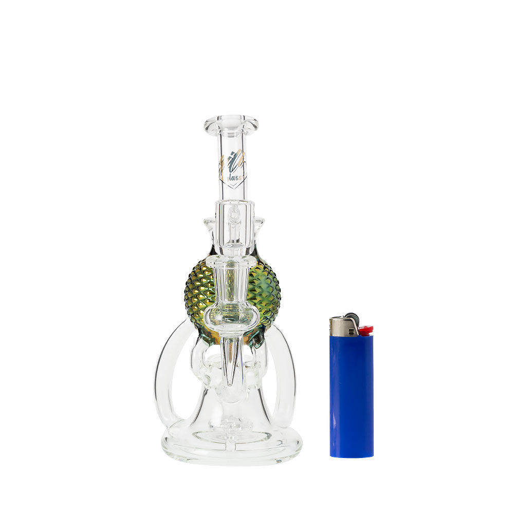 Gili Glass – Disco Ball 7" Showerhead Recycler Dab Rig | Smoking Outlet