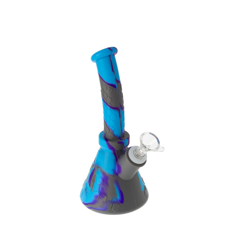 Bent Beaker – 8" Colorful Silicone Bong | Smoking Outlet