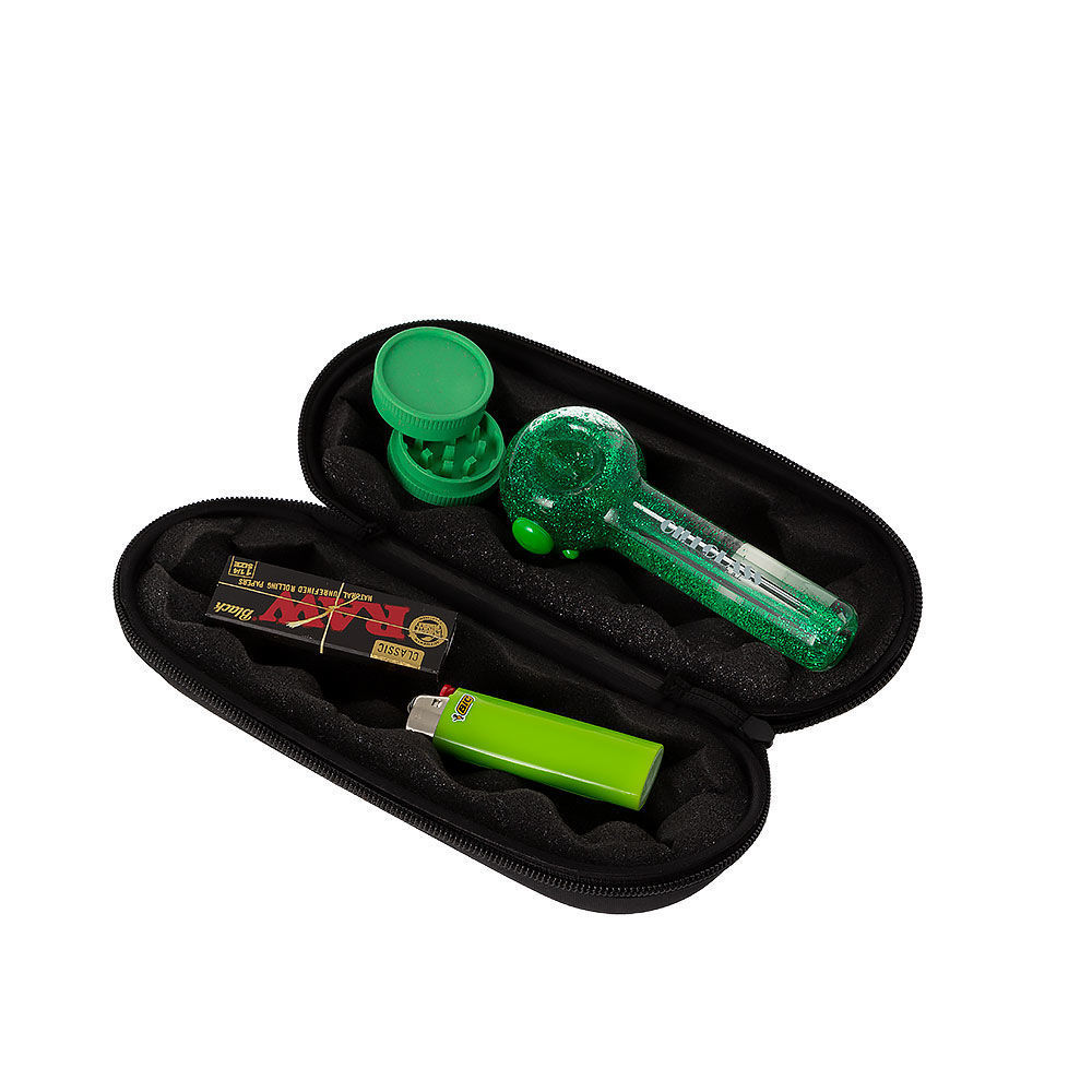 Smoking Travel Kit – Pipe, Grinder, Papers & Lighter | Smoking Outlet