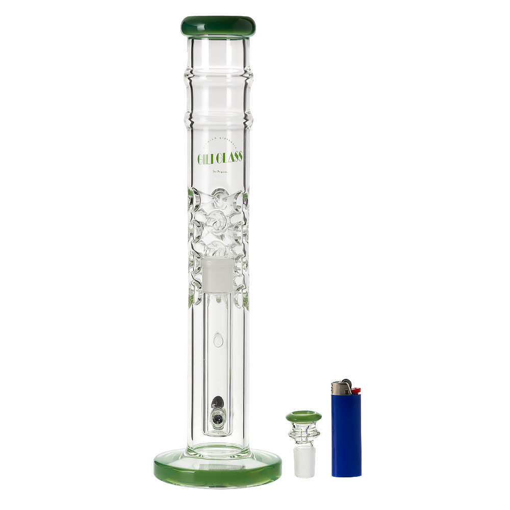 Gili Glass – Ice Stack 15" Straight Tube Bong | Smoking Outlet