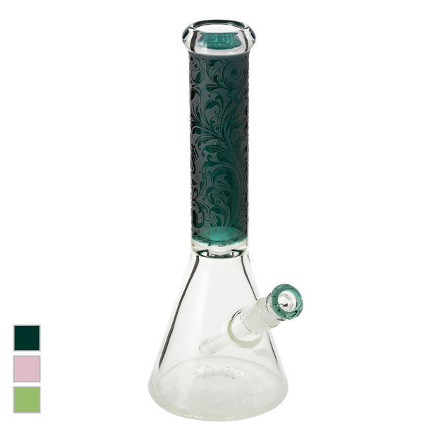 Gili Glass – Etched Neck 13" Glass Beaker Bong | Smoking Outlet