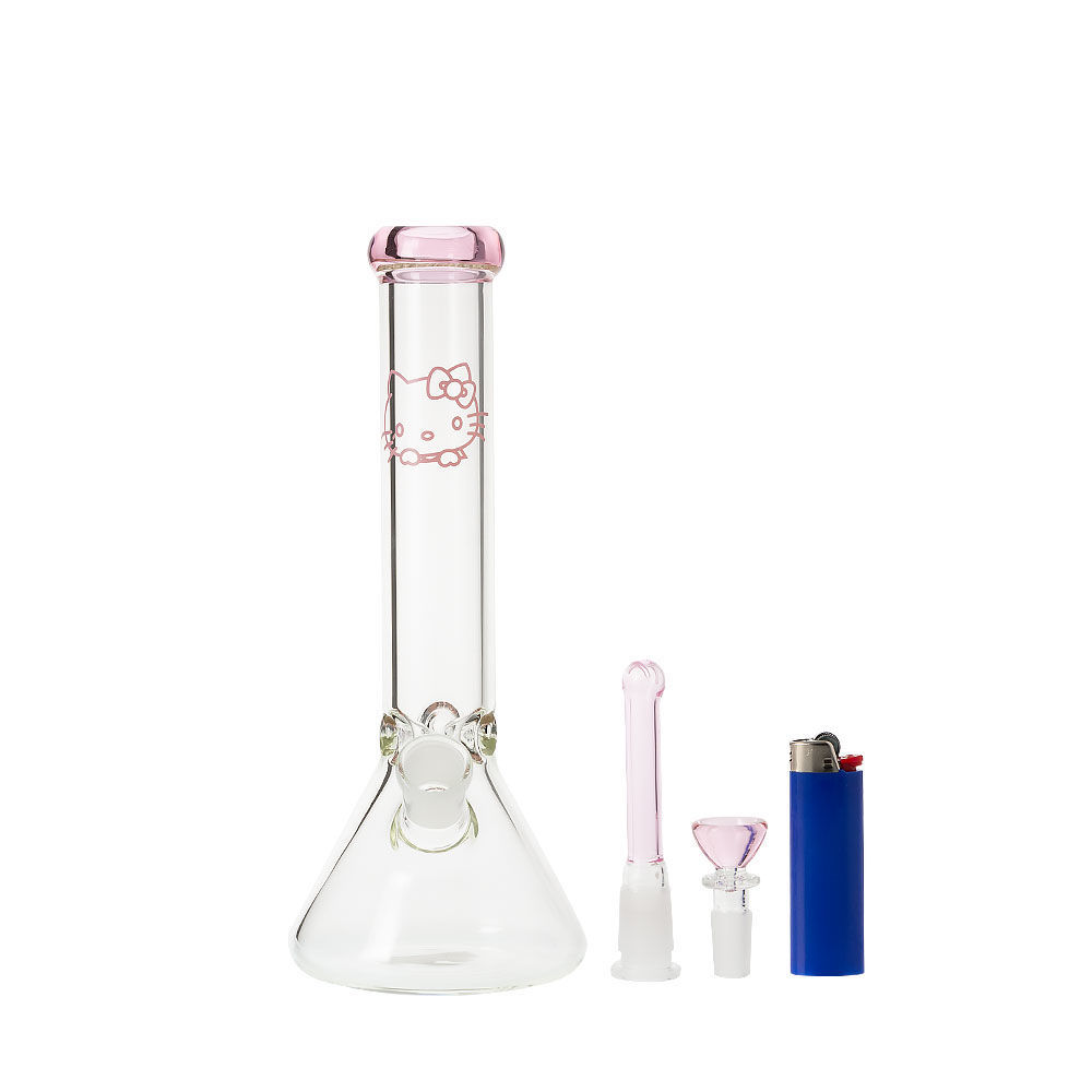 Hi Kitty – 10" Pink Glass Beaker Bong | Smoking Outlet