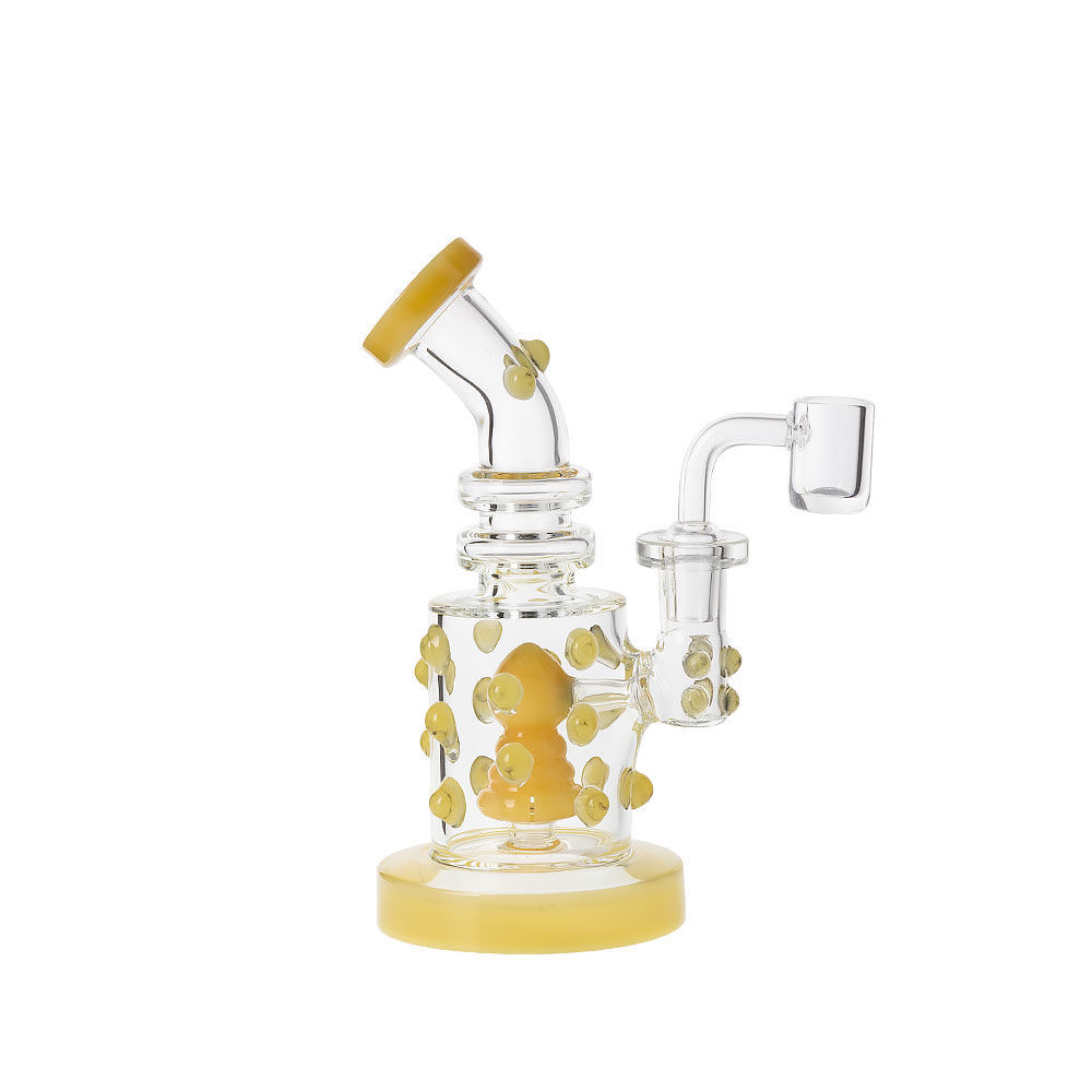 Dottie – 6.5" Yellow Glass Percolator Dab Rig | Smoking Outlet