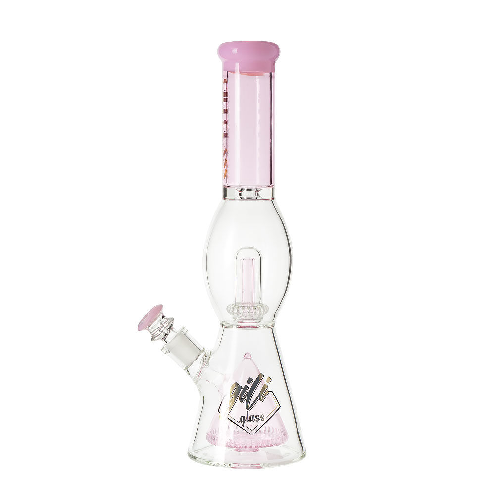 Gili Glass – Pure Pink 13.5" Double-Chamber Bong | Smoking Outlet