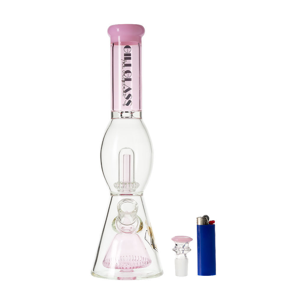 Gili Glass – Pure Pink 13.5" Double-Chamber Bong | Smoking Outlet