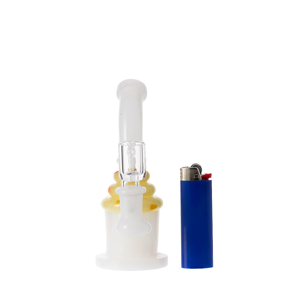Vanilla Swirl – 5.5" Ice Cream Glass Dab Rig | Smoking Outlet