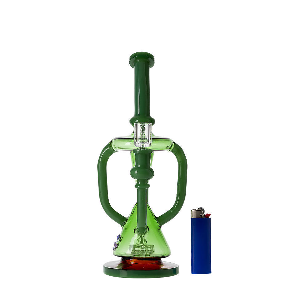 Green Machine – 10" Showerhead Recycler Dab Rig | Smoking Outlet