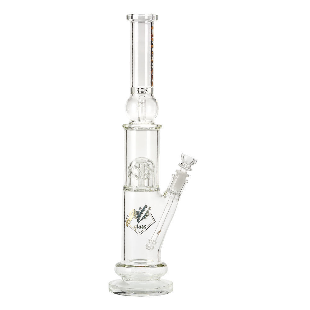 Gili Glass – 18" Clear Cyclone Percolator Glass Bong | Smoking Outlet