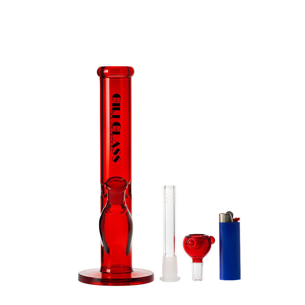 Gili Glass – Neon 10" Glass Straight Tube Bong | Smoking Outlet