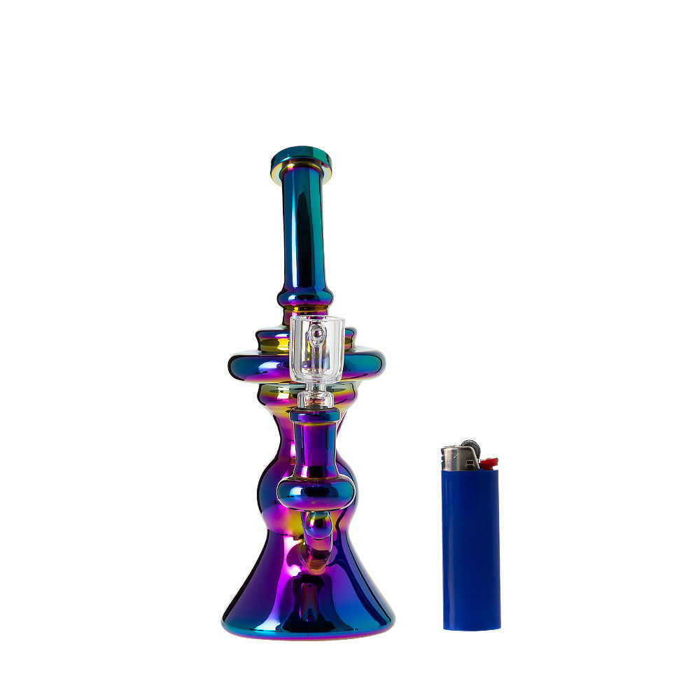 Oil Slick – 8" Rainbow Klein Recycler Dab Rig | Smoking Outlet