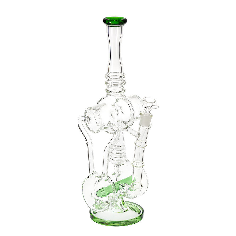 Double-Barrel – 15.5" Inline Coil Recycler Bong | Smoking Outlet
