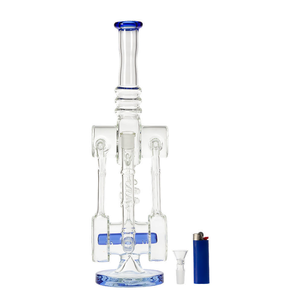 Double-Barrel – 15.5" Inline Coil Recycler Bong | Smoking Outlet