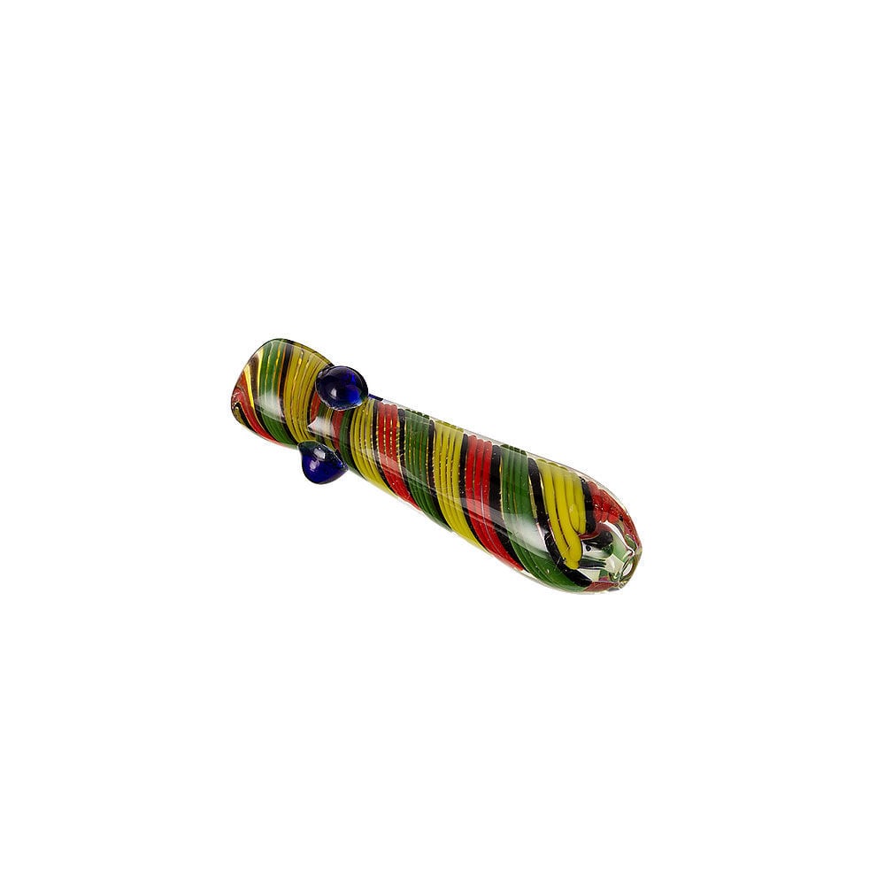 Rasta Haze – Striped Glass Chillum Pipe | Smoking Outlet
