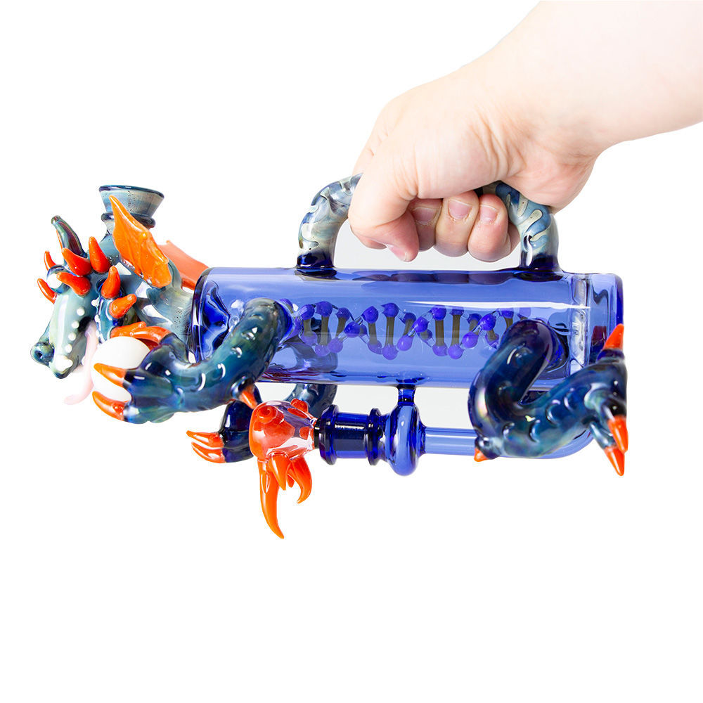 Gili Glass – 10" Spinning Tornado Dragon Bong w/ Handle | Smoking Outlet