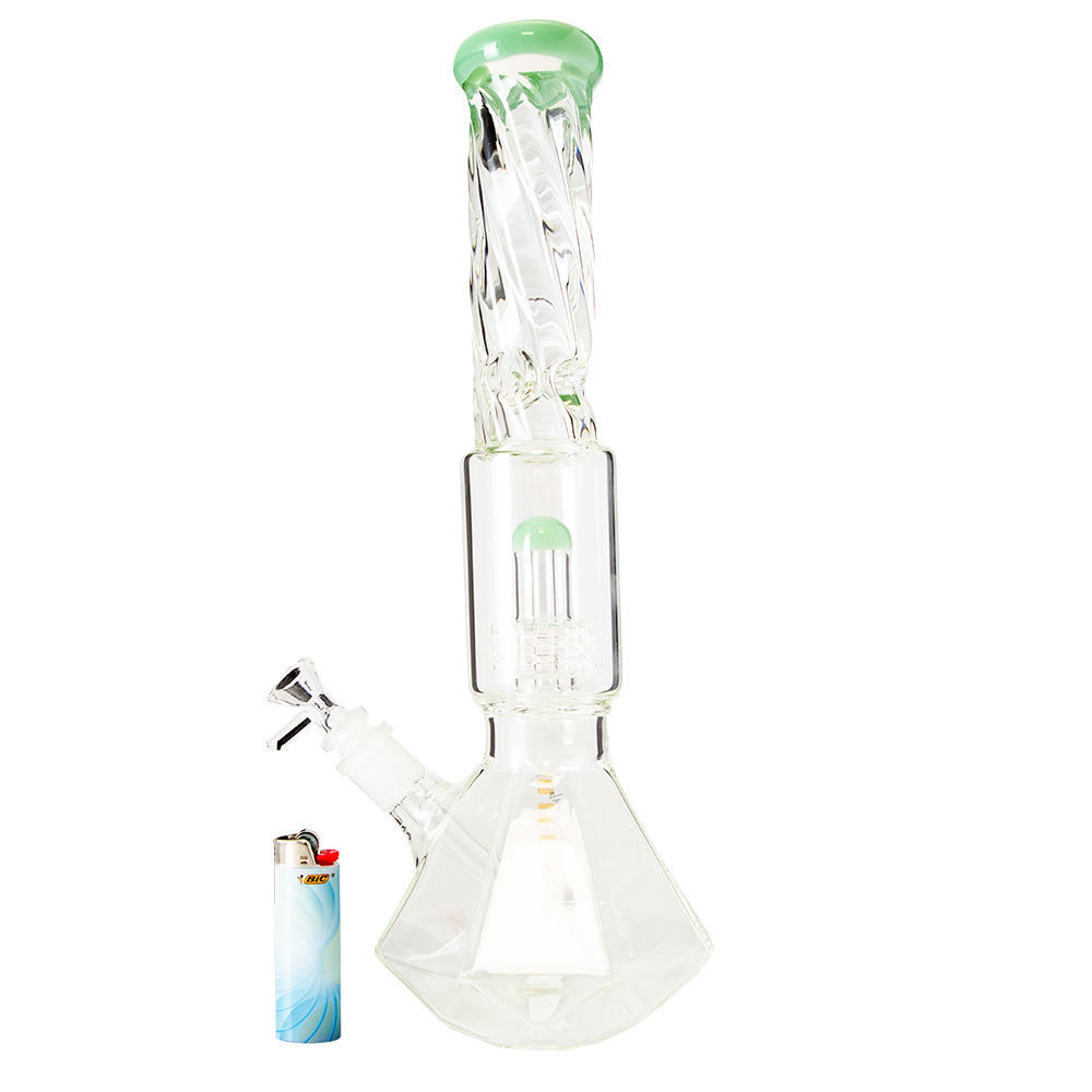 Gili Glass – 16" Diamond Prism Matrix Beaker Bong | Smoking Outlet