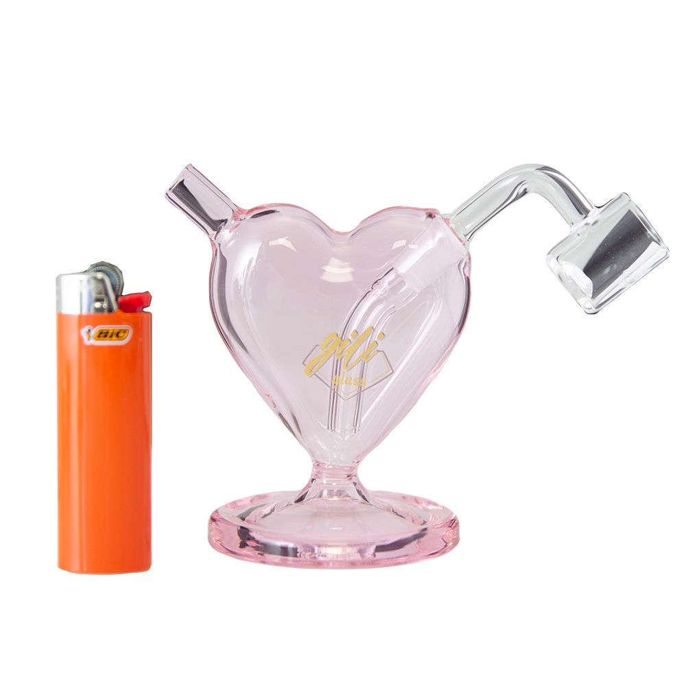 Gili Glass – 4" One Pint of Heart Dab Rig | Smoking Outlet