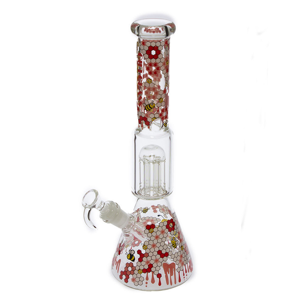 Gili-glass-13-tree-perc-honey-bee-beaker-bong | Smoking Outlet